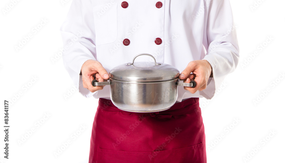 Chef holding a pot Stock Photo | Adobe Stock