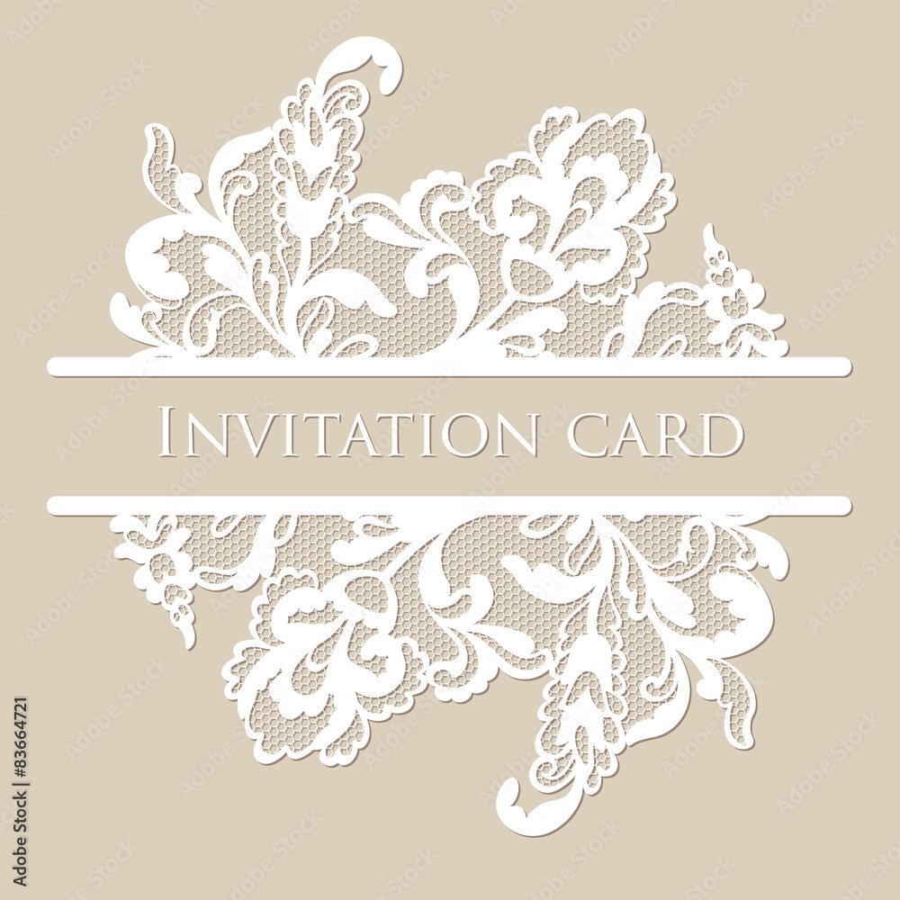 Vector lace card Stock Vector | Adobe Stock