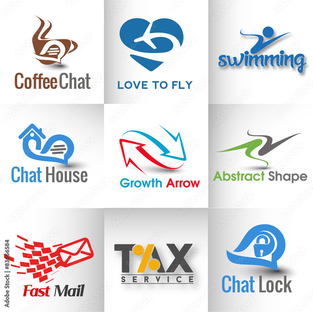 Collection of logo and symbol design Stock Vector | Adobe Stock