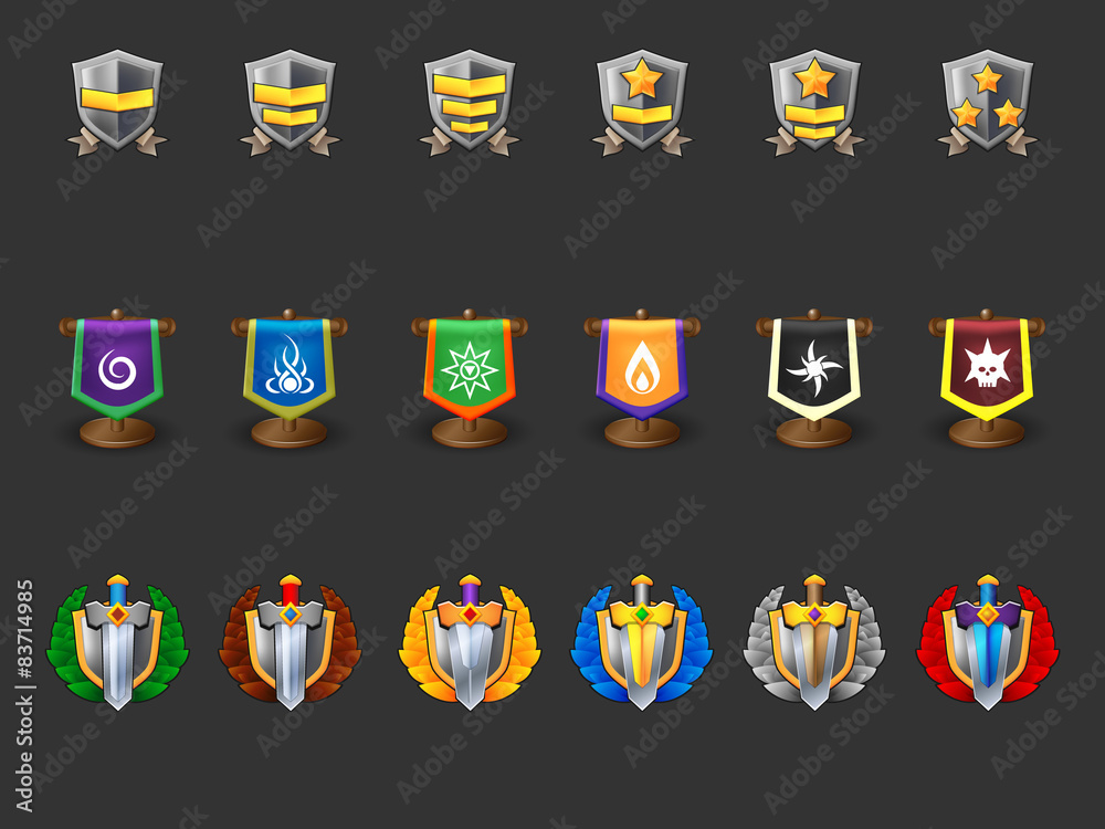 Interface game design (achievement icon for game) Stock Vector | Adobe ...