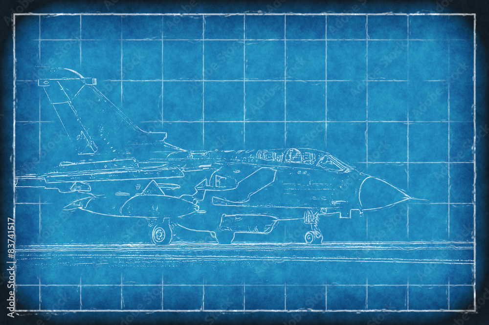 jet blueprint Stock Illustration | Adobe Stock