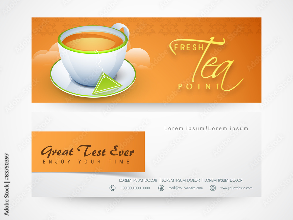 Tea shop website header or banner. Stock Vector | Adobe Stock