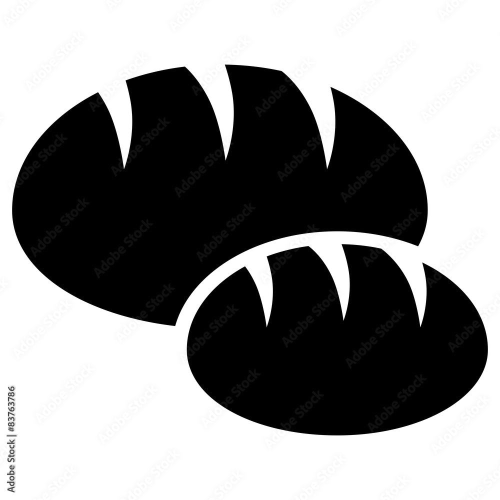 2 Brote, Icon, Vektor, schwarz-weiß, freigestellt Stock-Vektorgrafik ...