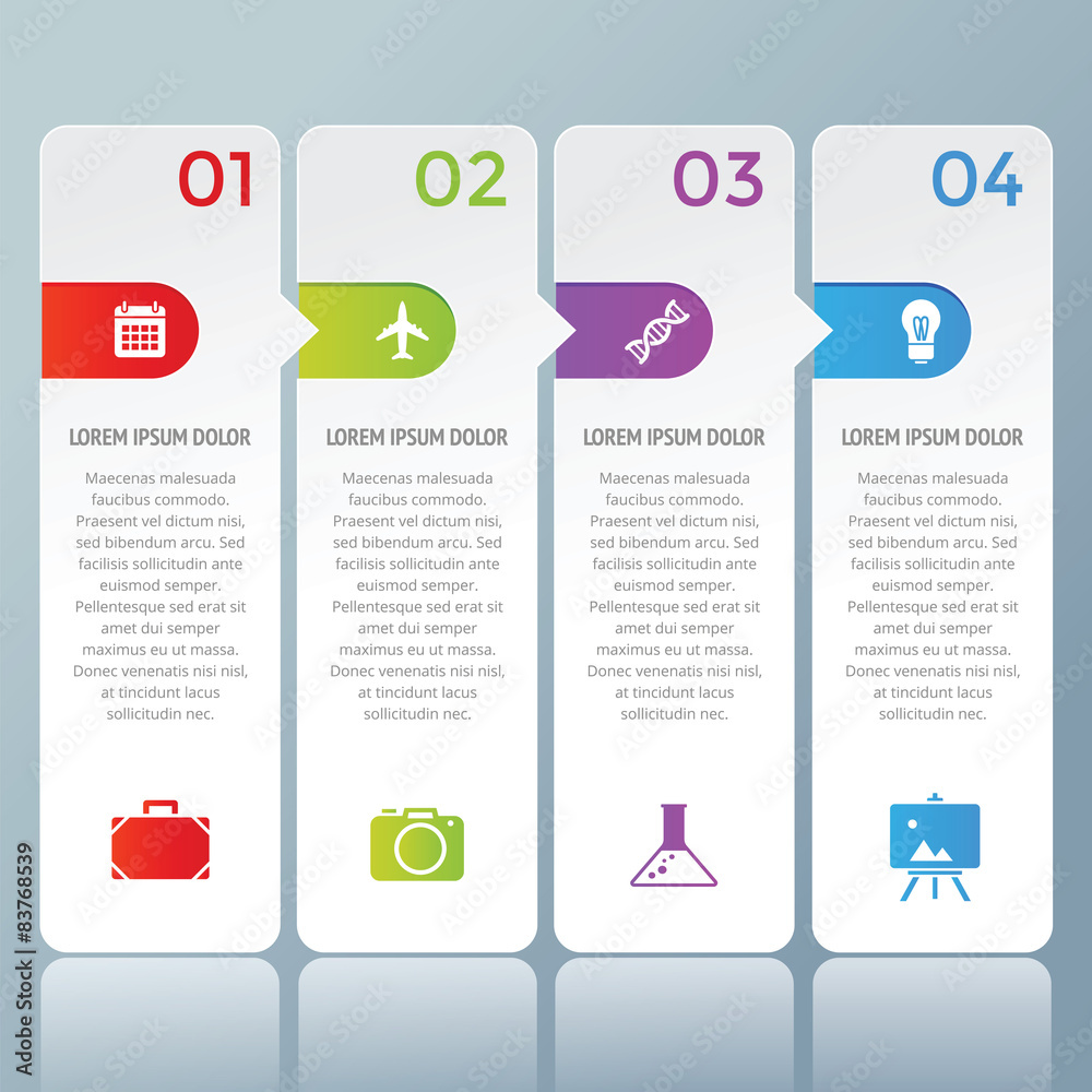 Infographic with bar and rounded corner chart with icon Stock Vector ...