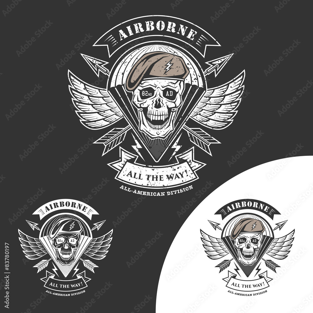 Airborne vector emblem Stock Vector | Adobe Stock