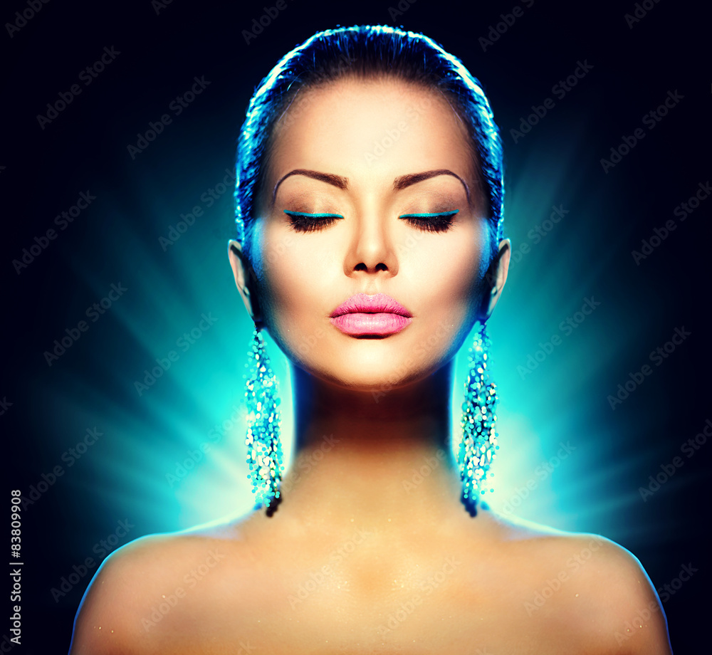 Fashion glamour model woman over black background Stock Photo | Adobe Stock