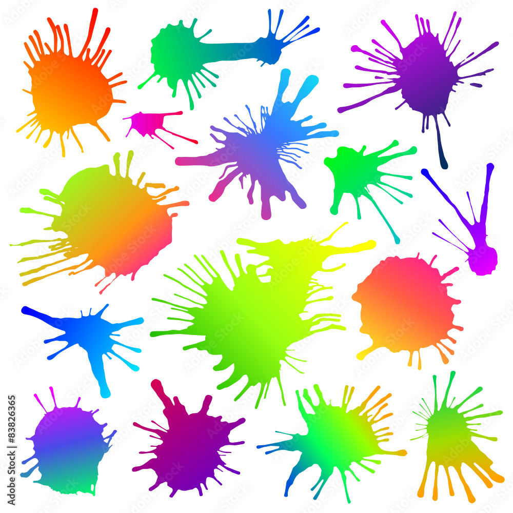 Set of Rainbow-Colored Splashes Stock Vector | Adobe Stock