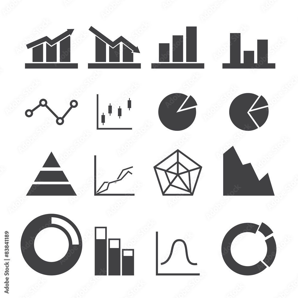 graph icon set Stock Vector | Adobe Stock