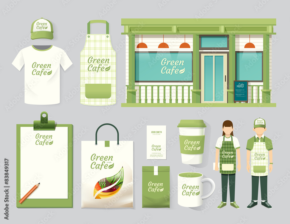 Vector restaurant cafe set shop front design,flyer, menu,package Stock ...