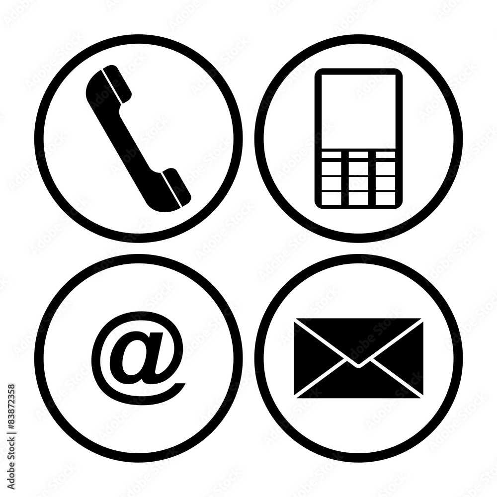 Contact icons set - envelope, mobile, phone, mail Stock Vector | Adobe ...