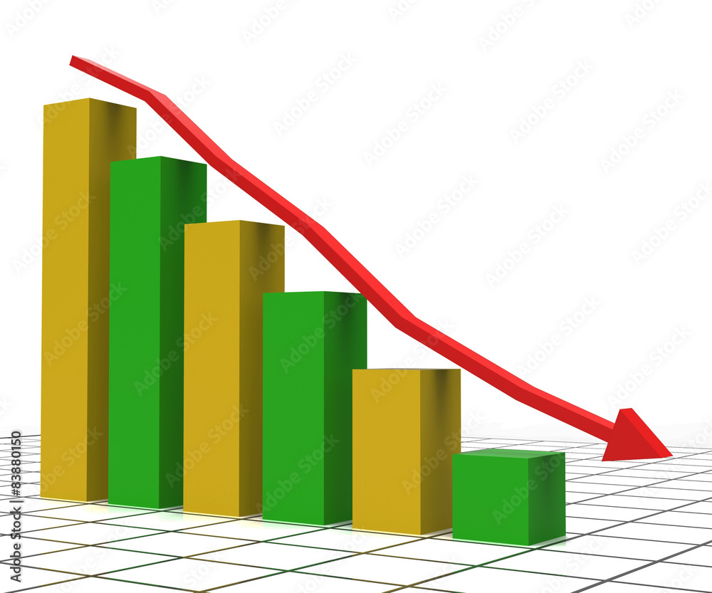 Decreasing Report Shows Graphic Analysis And Graphs Stock Illustration ...