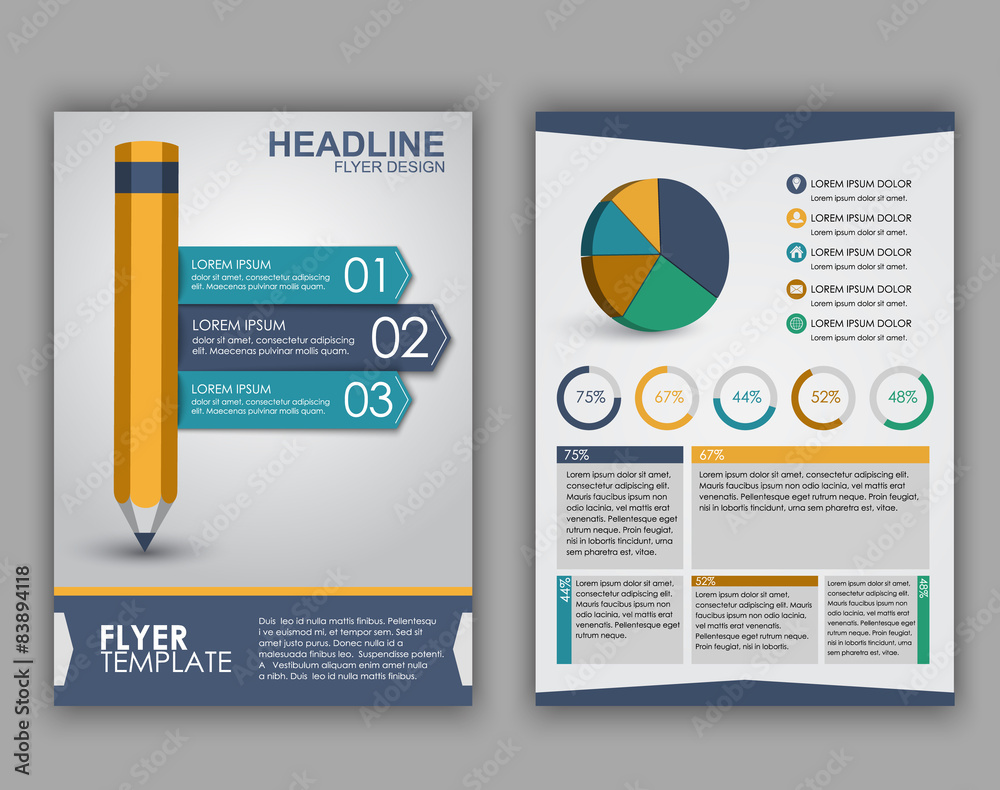 Flyer design with elements of infographics Stock Vector | Adobe Stock