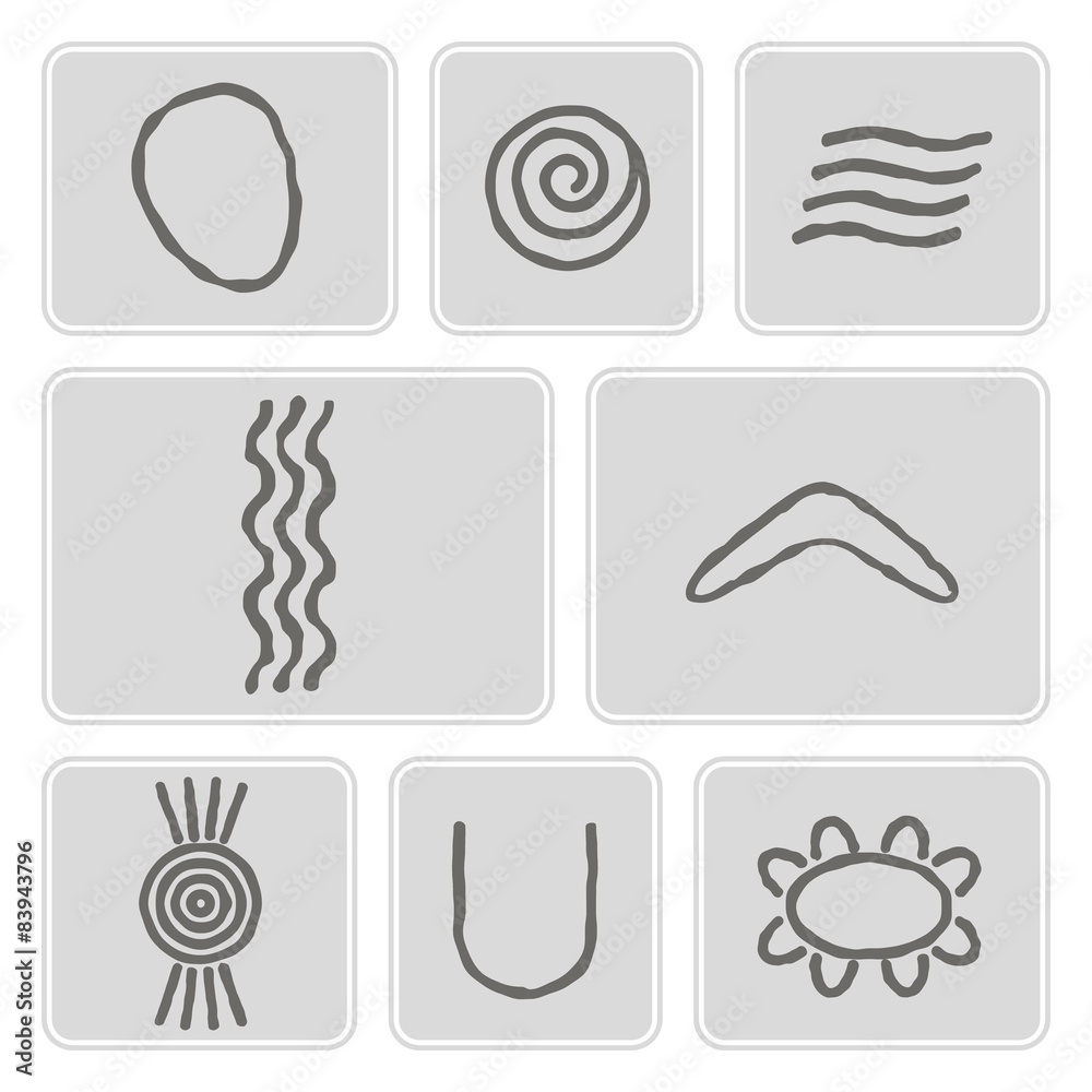 icons with symbols of Australian aboriginal art Stock Vector | Adobe Stock