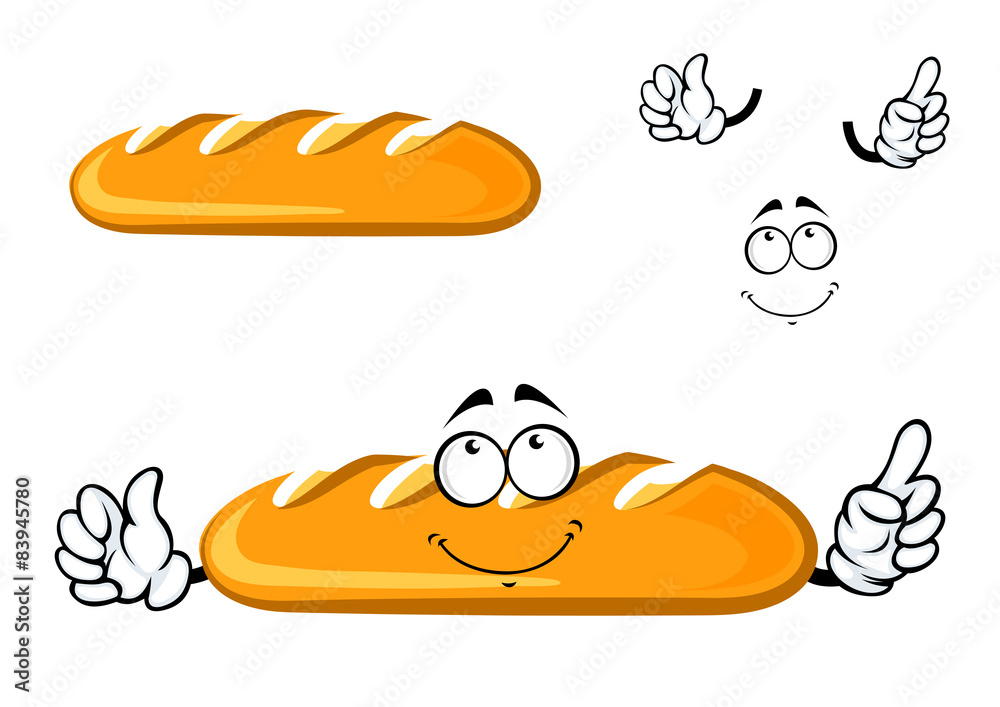 Cartoon dreamy long loaf bread character Stock Vector | Adobe Stock