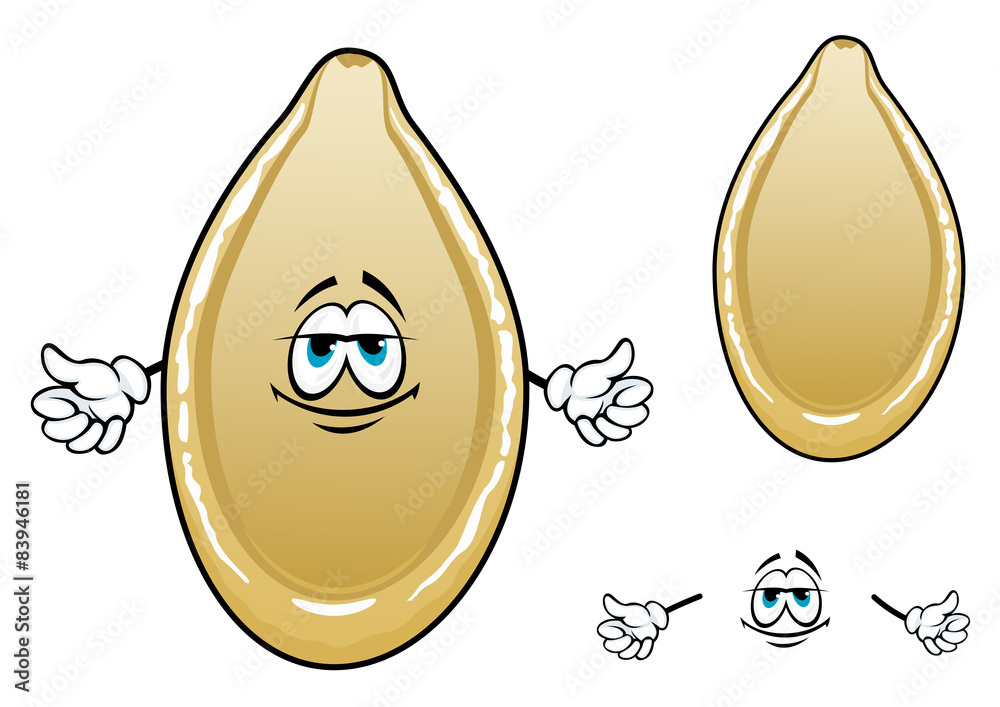 Cartoon yellow pumpkin seed character Stock Vector | Adobe Stock