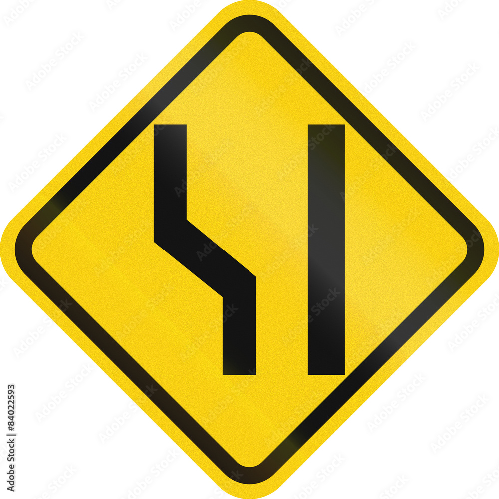 Colombian road warning sign: Road widens on the left Stock Illustration ... Colombian road warning sign: Road widens on the left Stock Illustration ...