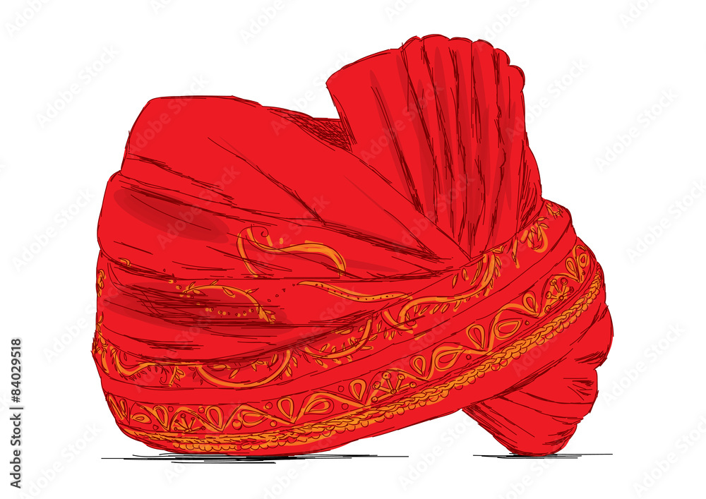 Indian Headgear Turban used in Marriages - Vector Illustration Stock ...