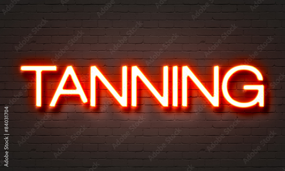 Tanning neon sign Stock Illustration | Adobe Stock