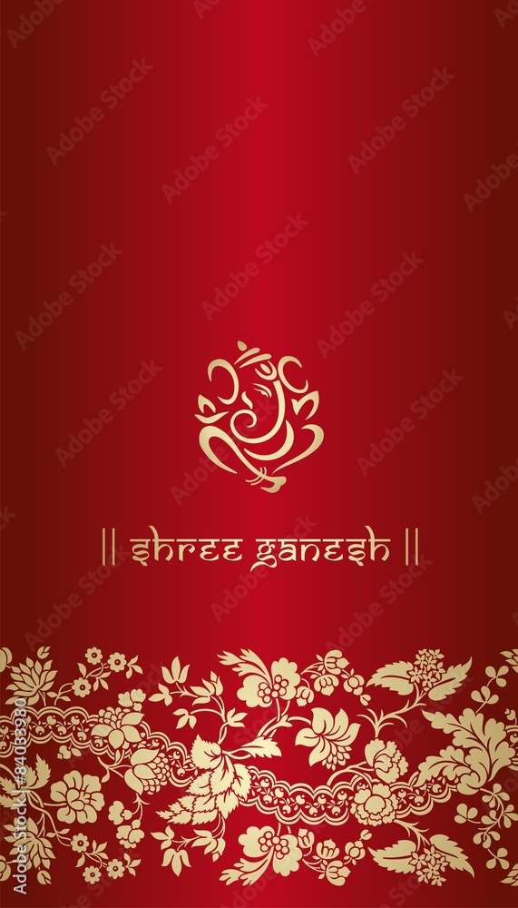 Ganesha, Hindu wedding card, royal Rajasthan, India Stock Vector ...