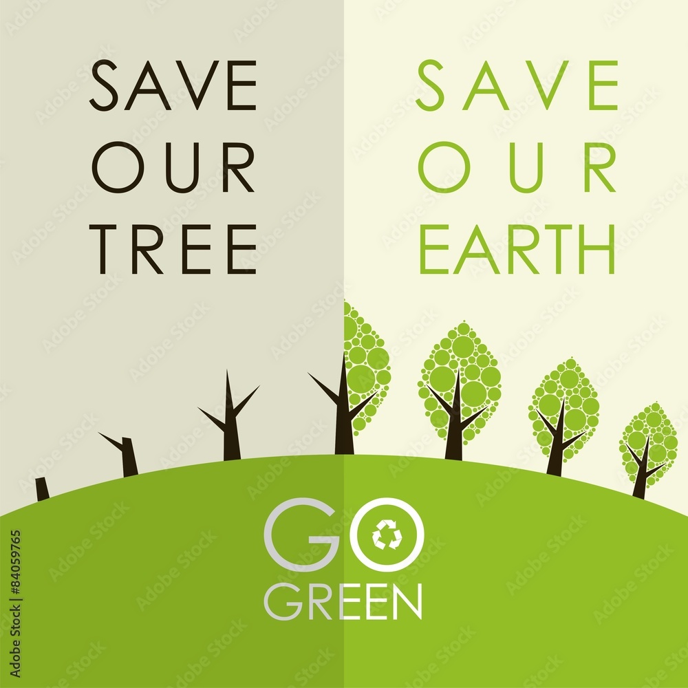 Go green campaign poster set Stock Vector | Adobe Stock