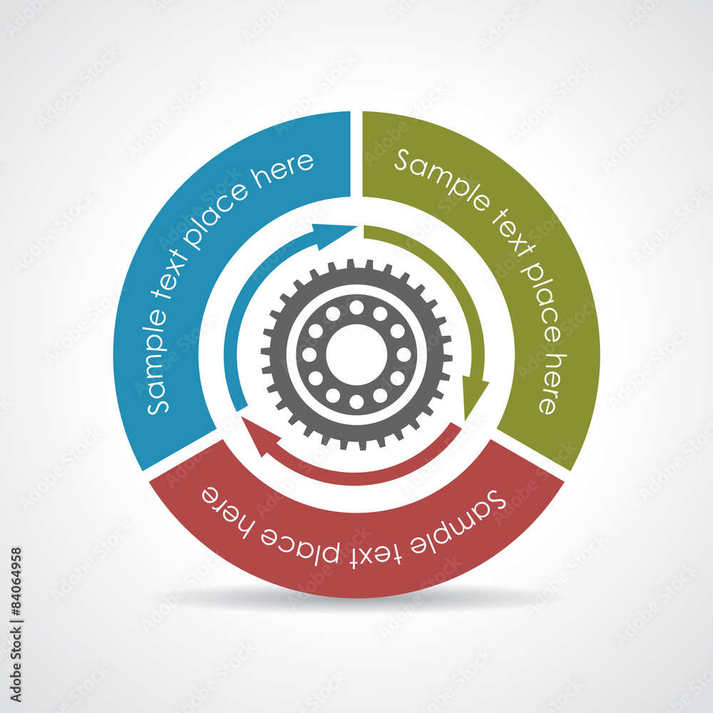3 part cycle diagram template Stock Vector | Adobe Stock