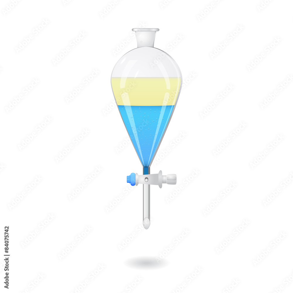 Liquid extraction with organic solvent Stock Vector | Adobe Stock