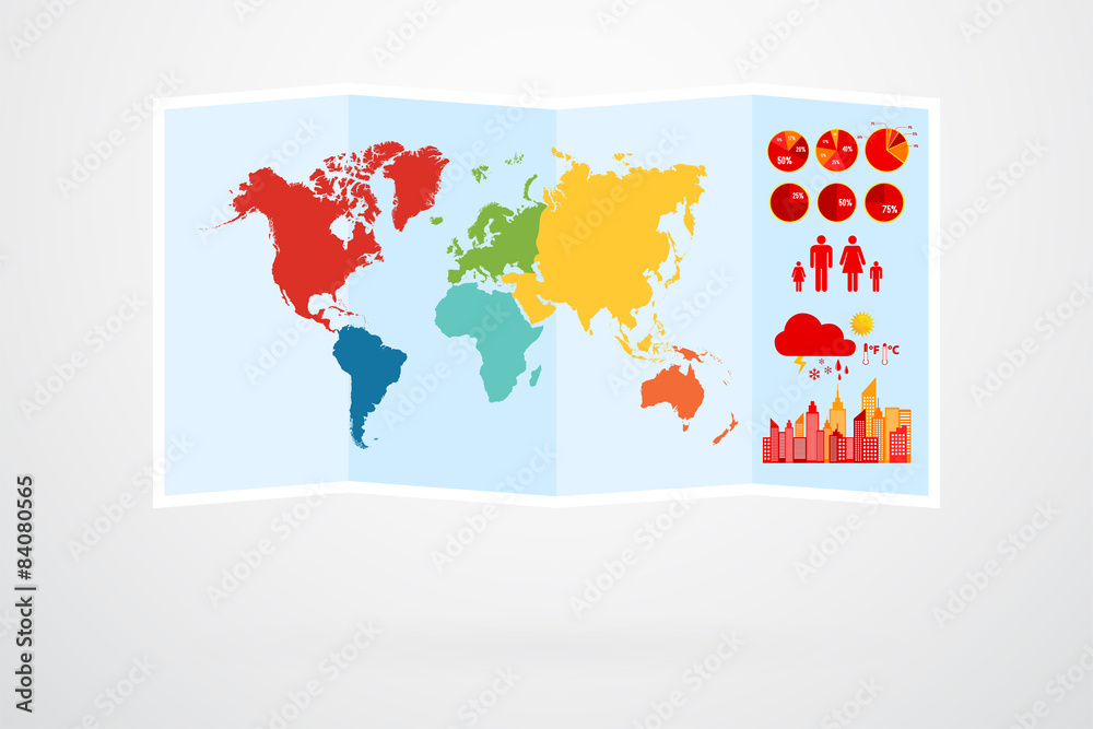 World Map Vector Infographic Stock Vector | Adobe Stock