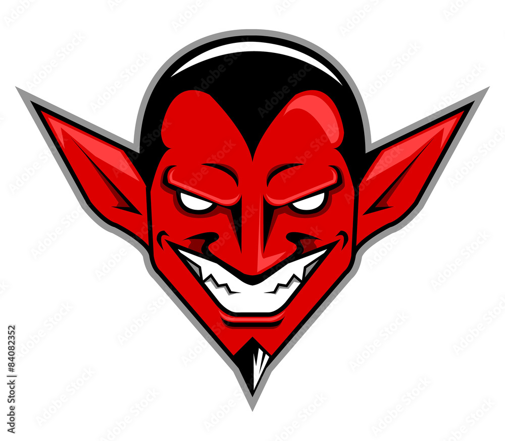 Vector illustration of devil head Stock Vector | Adobe Stock