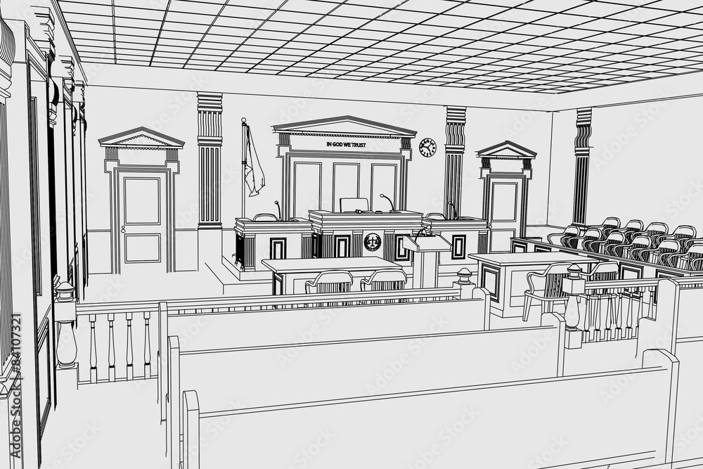 cartoon image of court room Stock Illustration | Adobe Stock