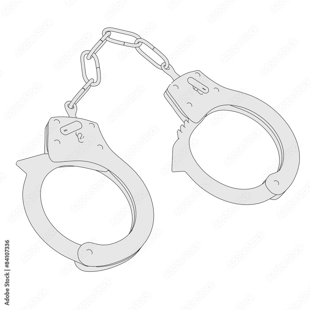 cartoon image of hand cuffs Stock Illustration | Adobe Stock