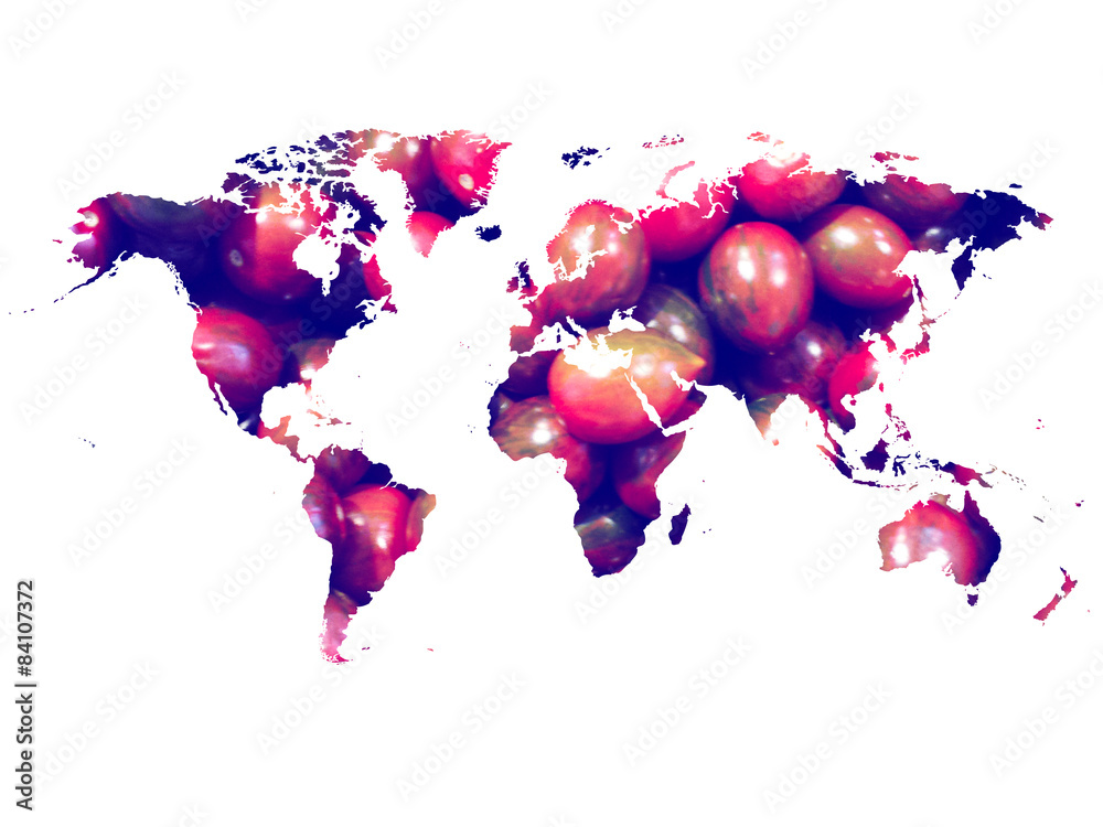 Mapamundi tomate cherry (world map cherry tomato) Stock Illustration ...