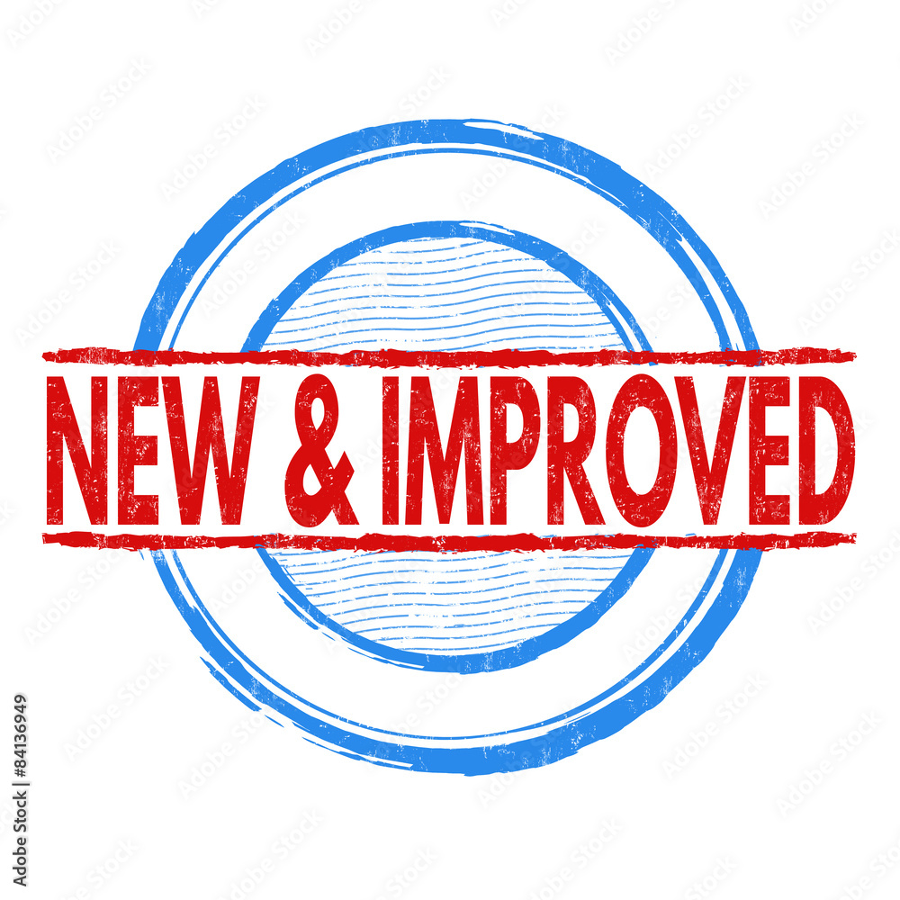 New and improved stamp Stock Vector | Adobe Stock