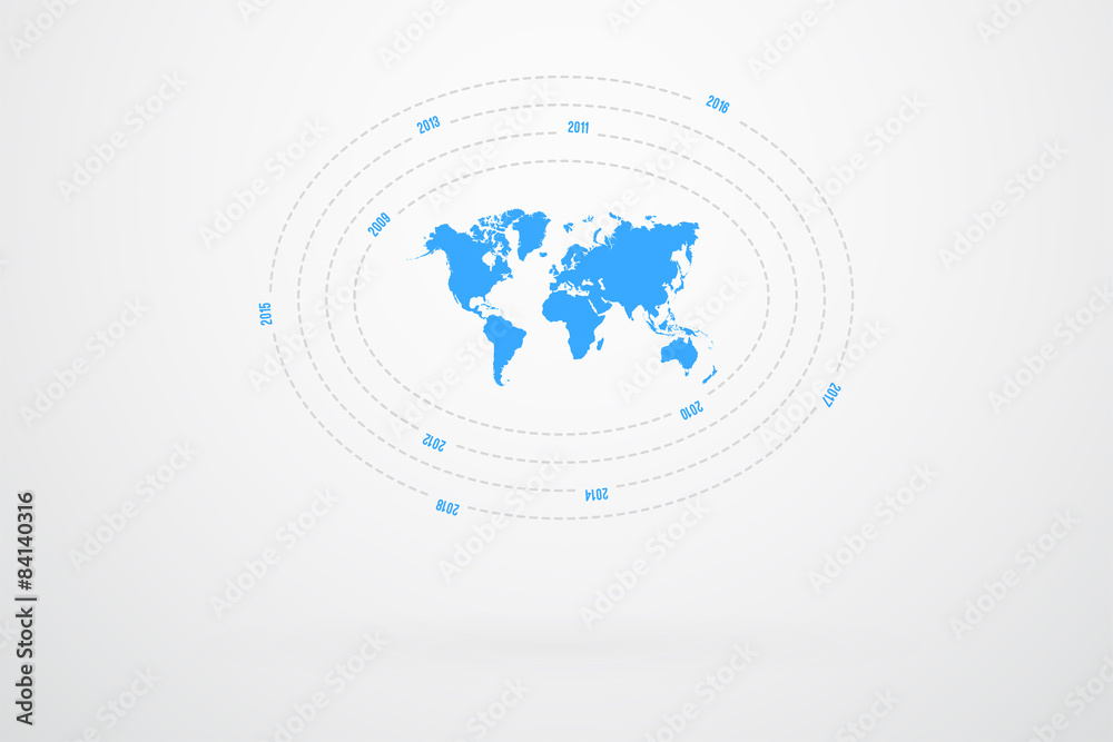 World Map Vector With Year Calendar Concept Stock Vector | Adobe Stock
