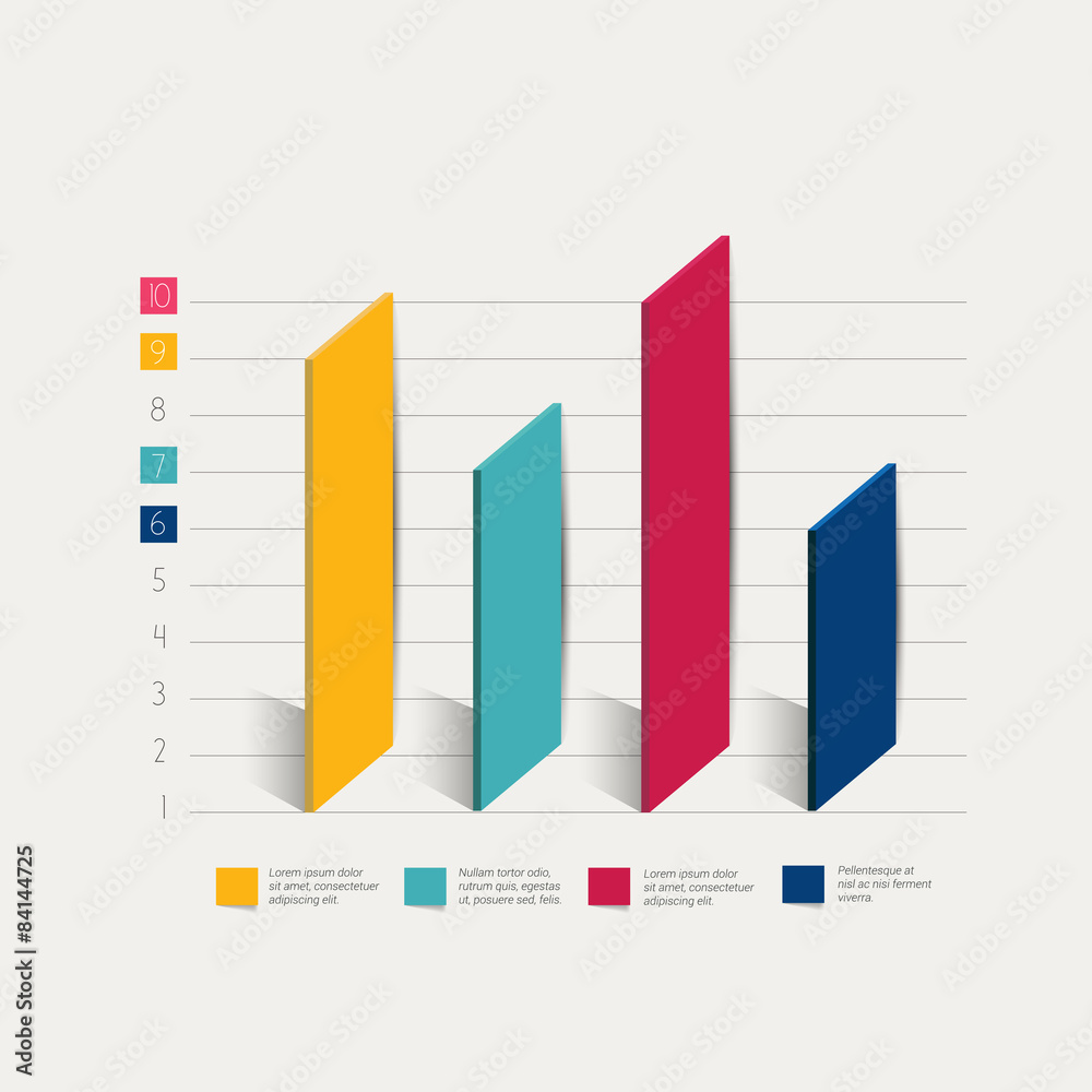 3D Chart, graph for infographics. Stock Vector | Adobe Stock