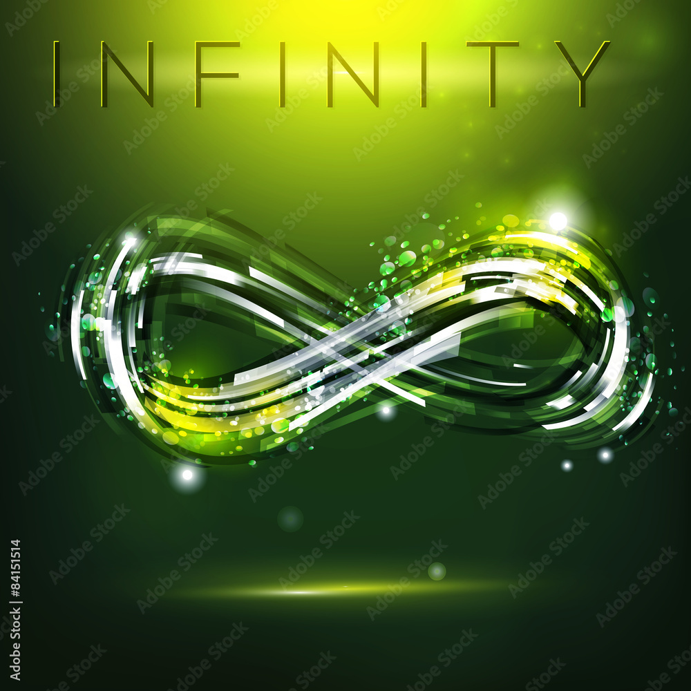 Infinity symbol at dark green background Stock Vector | Adobe Stock