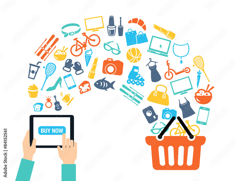 Shopping Online Background Stock Vector | Adobe Stock