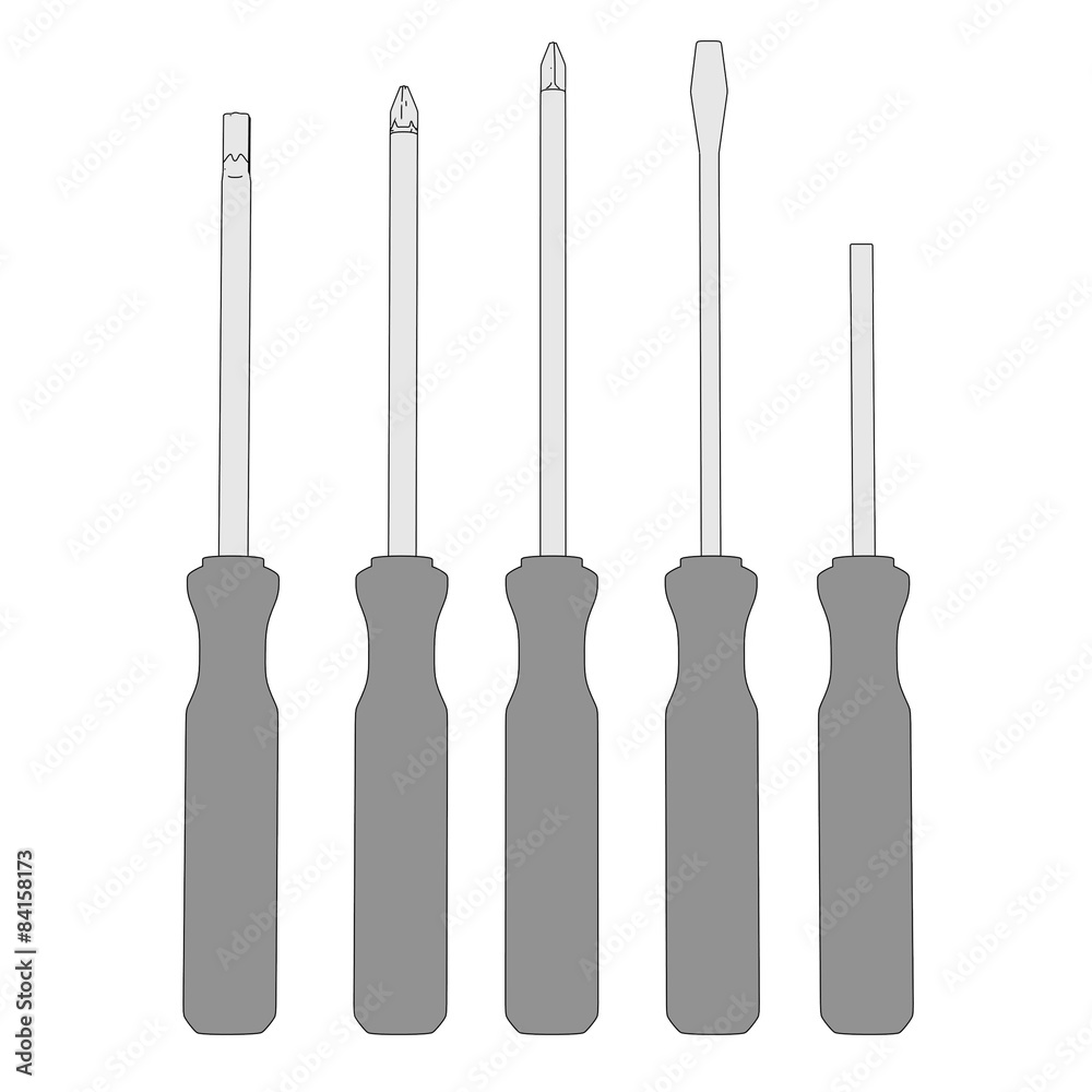 2d cartoon image of screwdrivers Stock Illustration | Adobe Stock