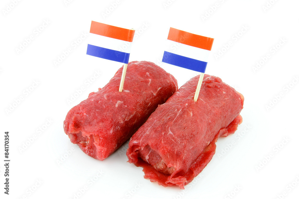 Foto de Dutch meat roll called "Blinde vink" made of veal ground beef ...