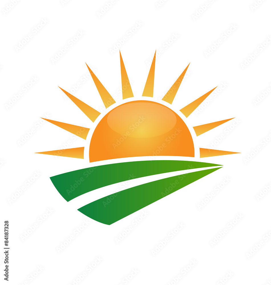 Sun ecology green road vector symbol logo Stock Vector | Adobe Stock
