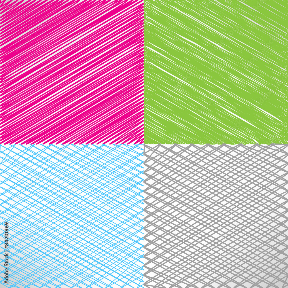 Set of pencil and marker hatching backgrounds. Hand-drawn Stock Vector ...