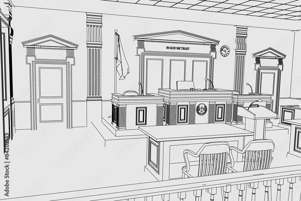 cartoon image of court room Stock Illustration | Adobe Stock