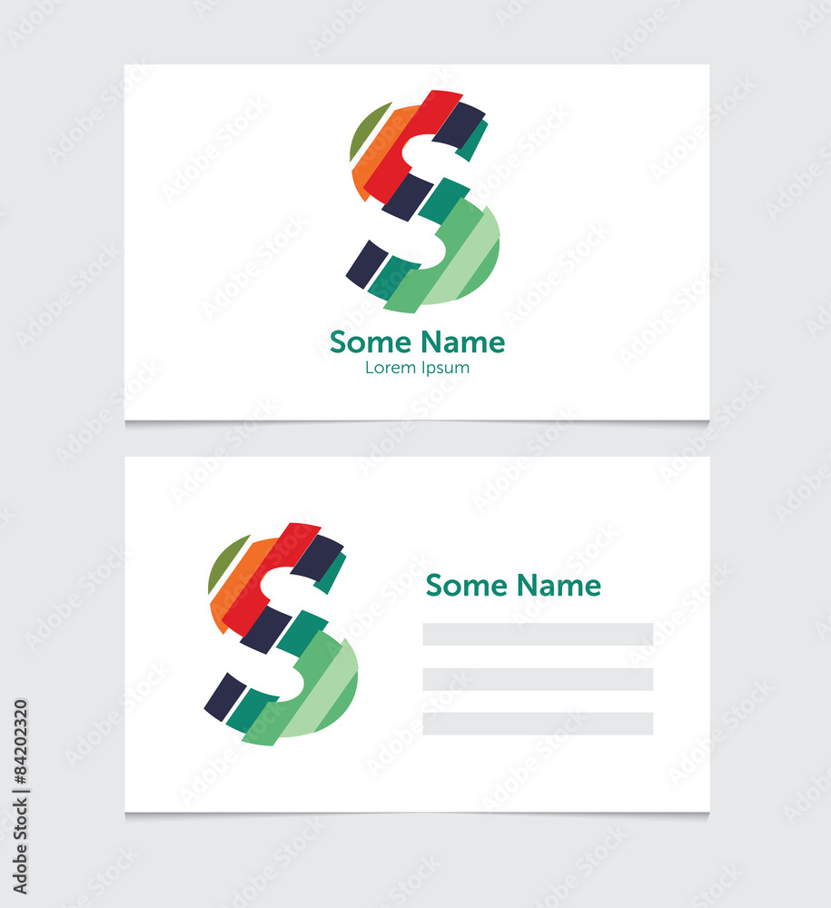 Business card vector template, letter s logo Stock Vector | Adobe Stock