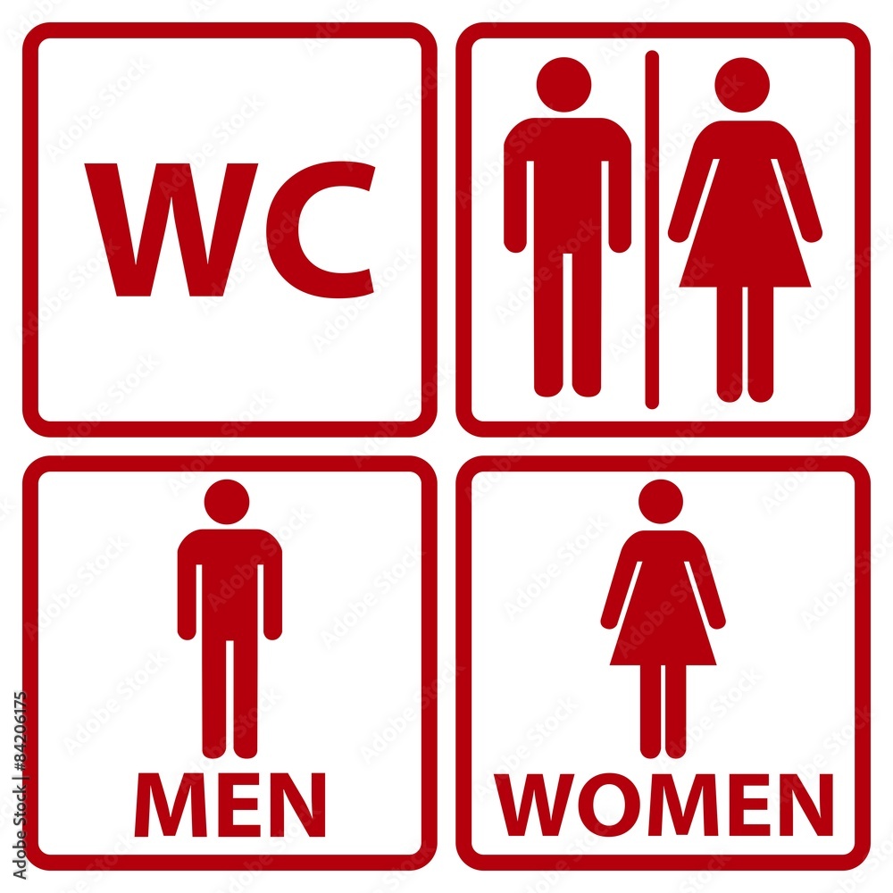 Toilet Sign Red Color Stock Vector | Adobe Stock