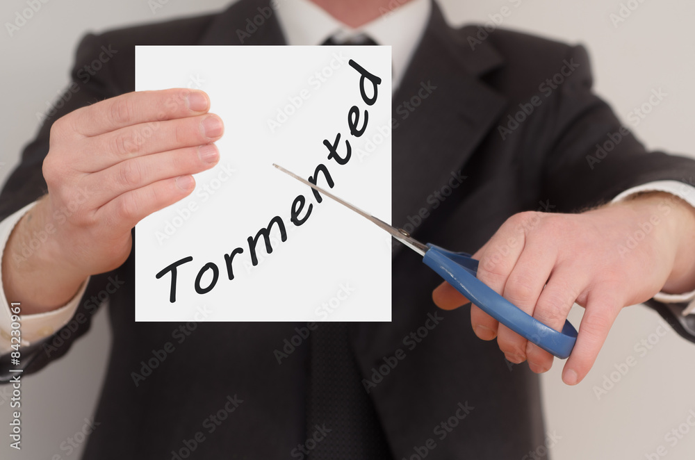 Tormented, determined man healing bad emotions Stock Photo | Adobe Stock