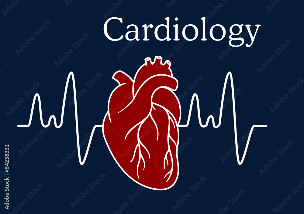 Human heart with wave frequency Stock Vector | Adobe Stock