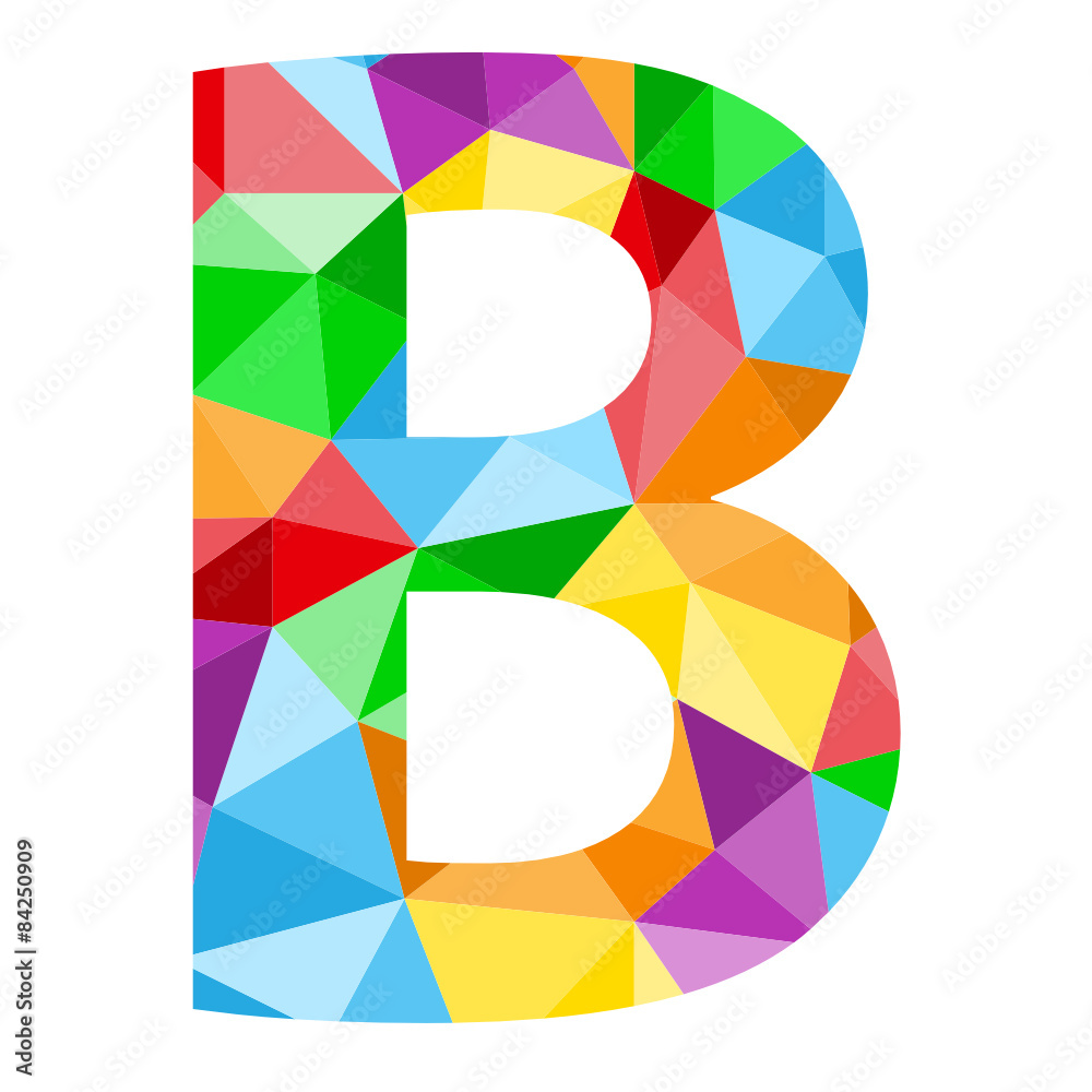 VECTOR POLYGON ALPHABET ICONS (letter B) Stock Vector | Adobe Stock