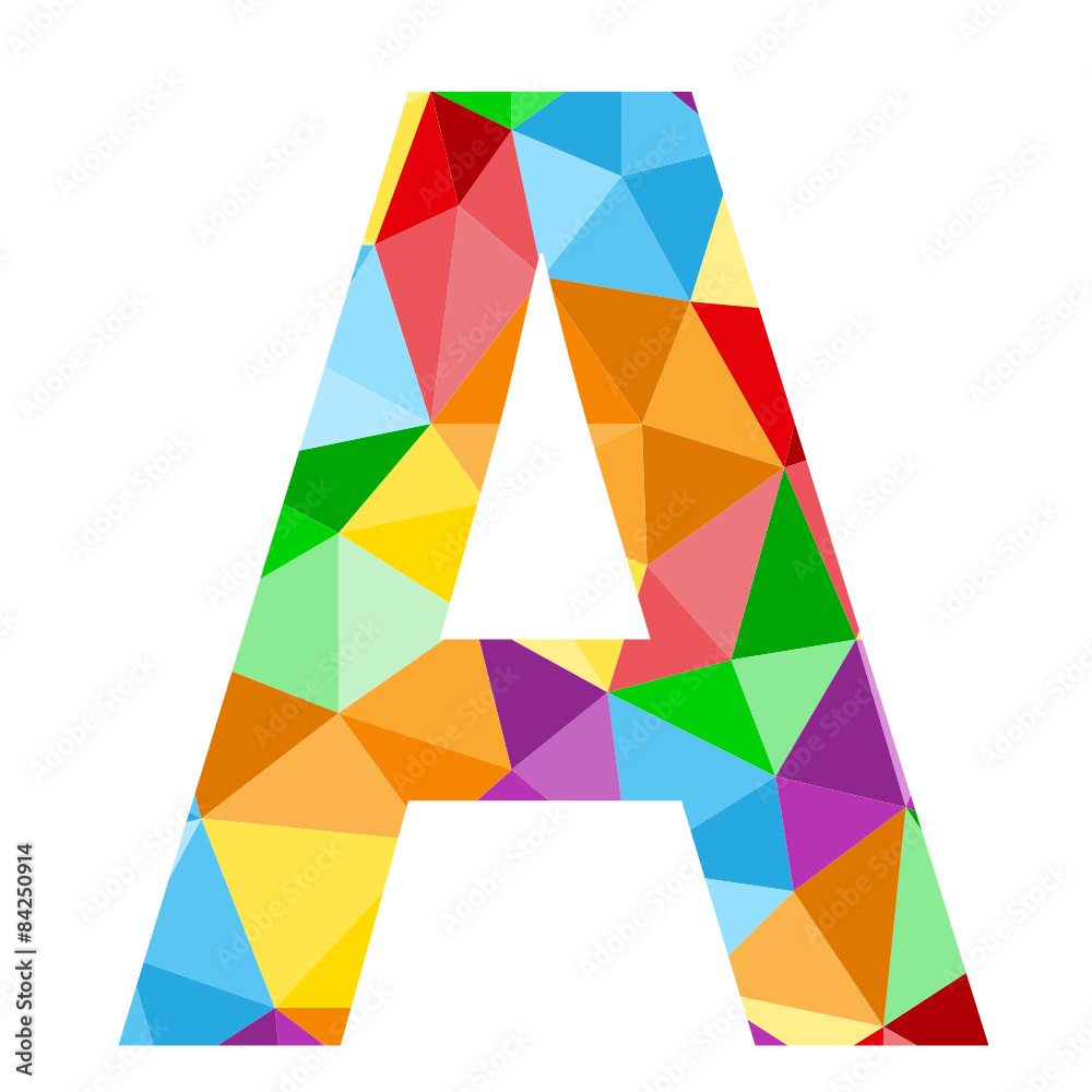 VECTOR POLYGON ALPHABET ICONS (letter A) Stock Vector | Adobe Stock