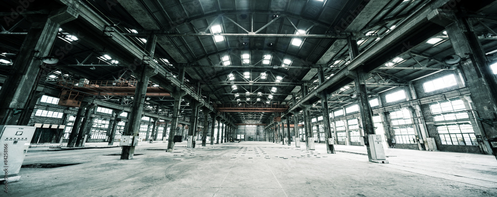 Empty floor in abandoned factory Stock Photo | Adobe Stock