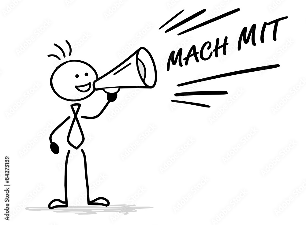 Strichmännchen - mach mit Stock Vector | Adobe Stock