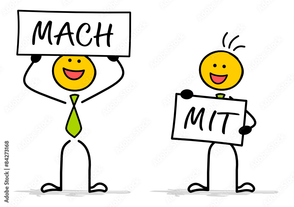 Strichmännchen - mach mit Stock Vector | Adobe Stock